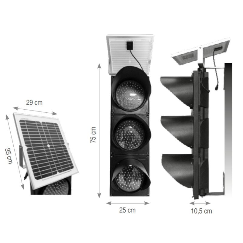 TQ Semáforo LED Solar - Tricolor | TECNOL